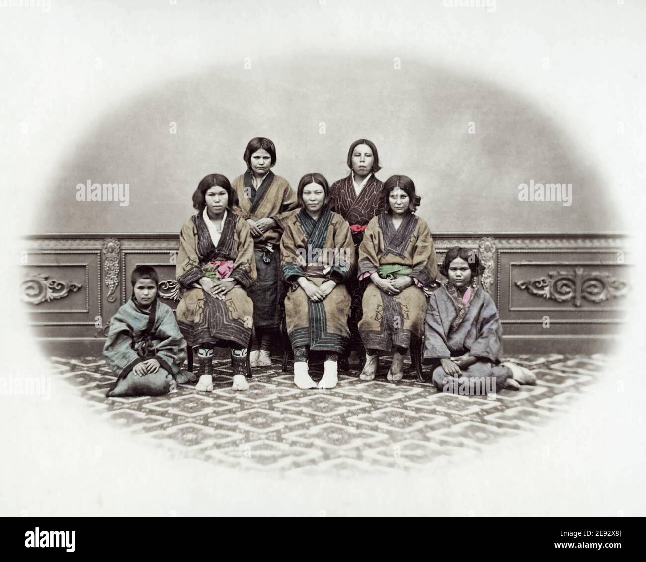 Late 19th century photograph - Ainu, Aino women Japan. Uchida Kuichi ...