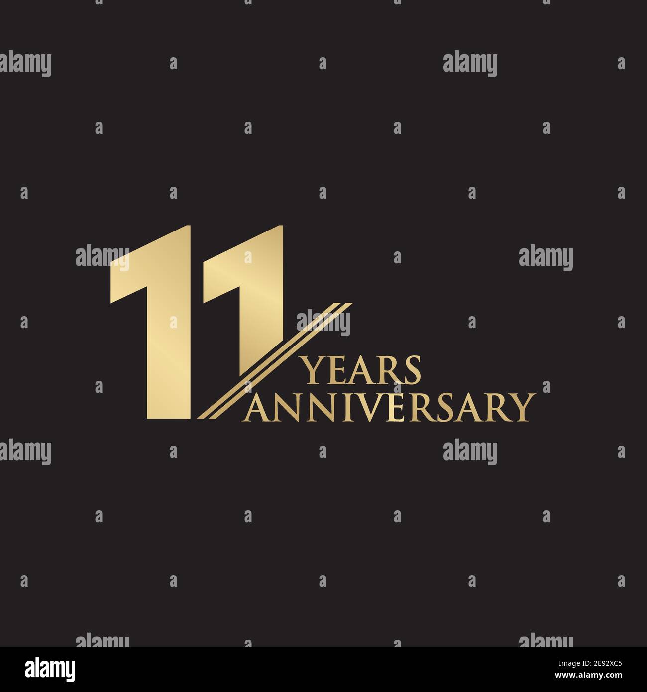 11th year anniversary logo design vector illustration template Stock ...