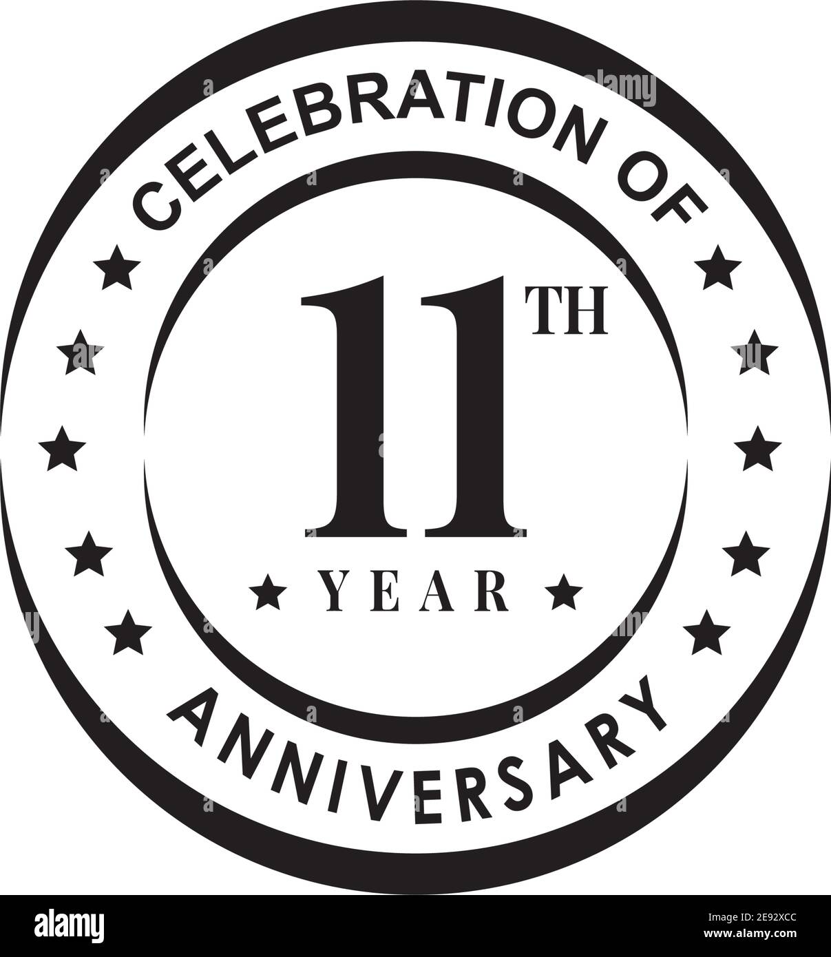11th year anniversary logo design vector illustration template Stock ...