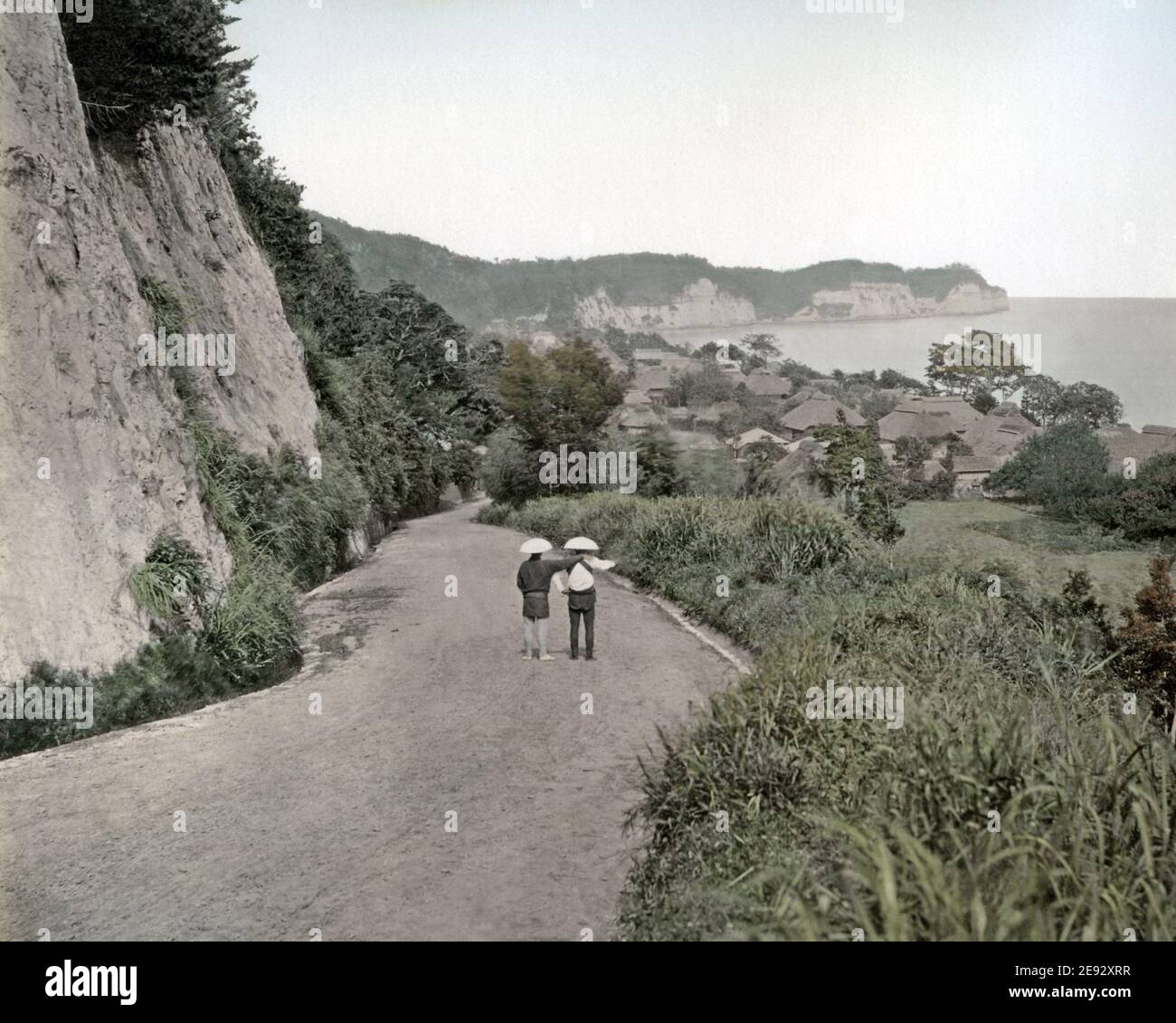 Late 19th century photograph - Coast road, Negishi, Yokohama, Japan ...