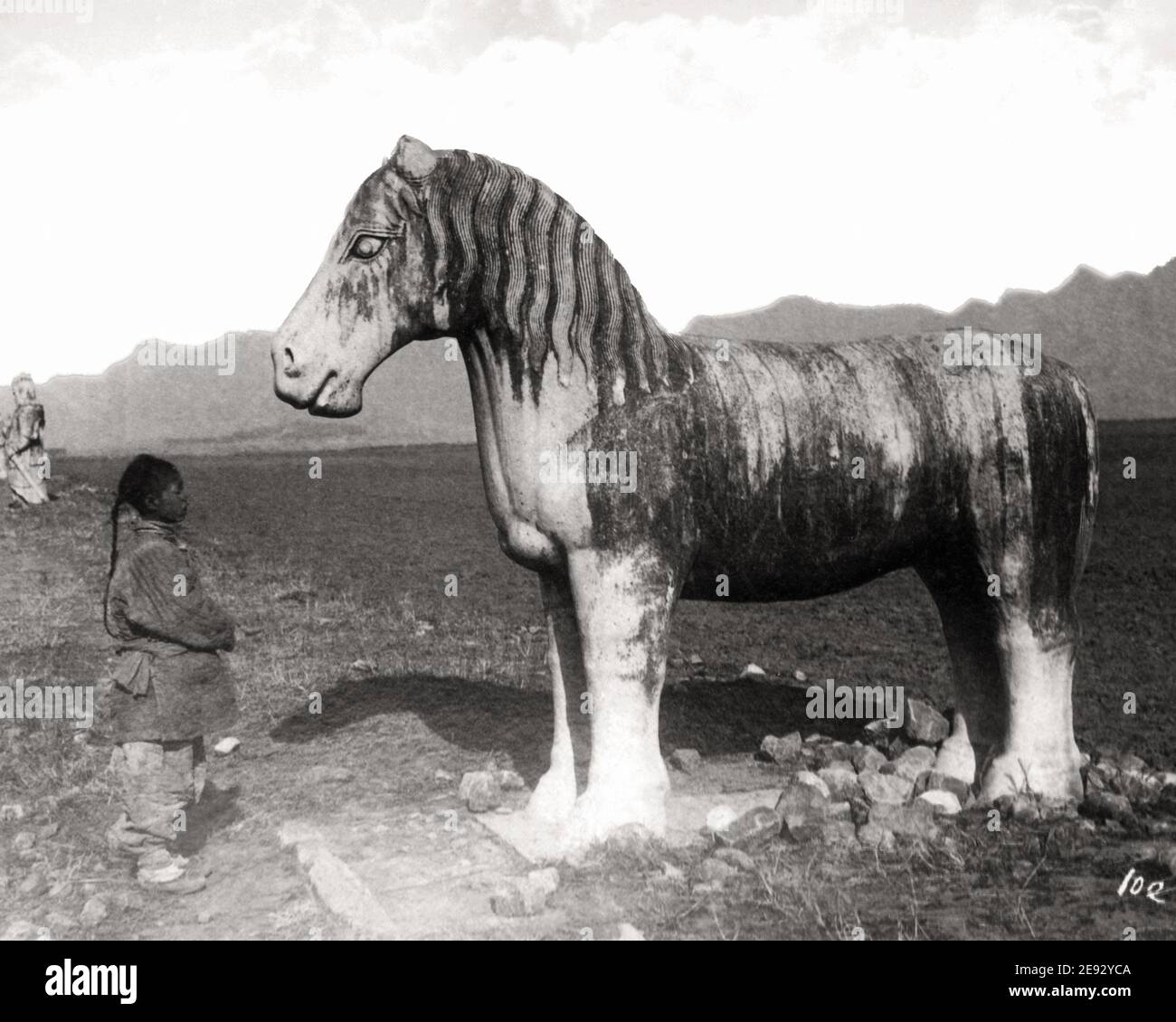 Late 19th century photograph - stone horse, on the road to the Ming ...