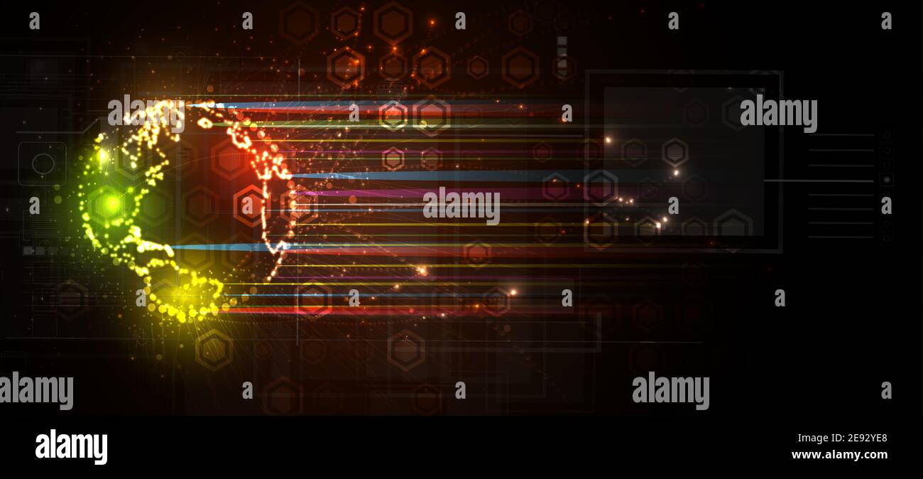 Technology innovation background, idea of global business solution ...