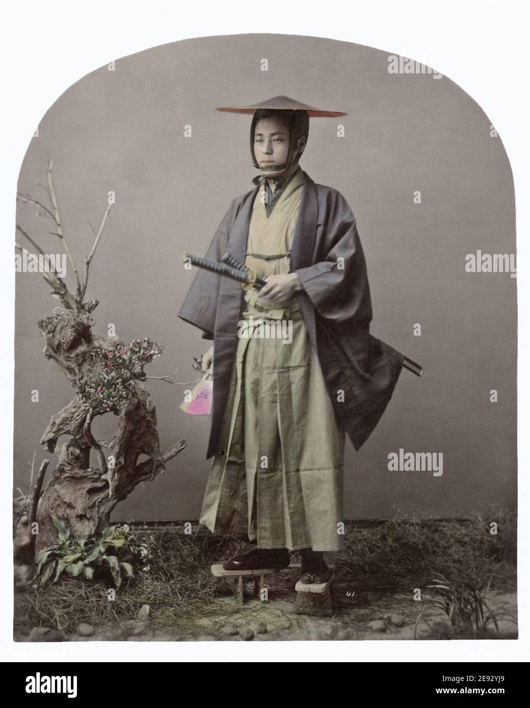 Late 19th century photograph - Samurai with two swords, Japan Stock ...