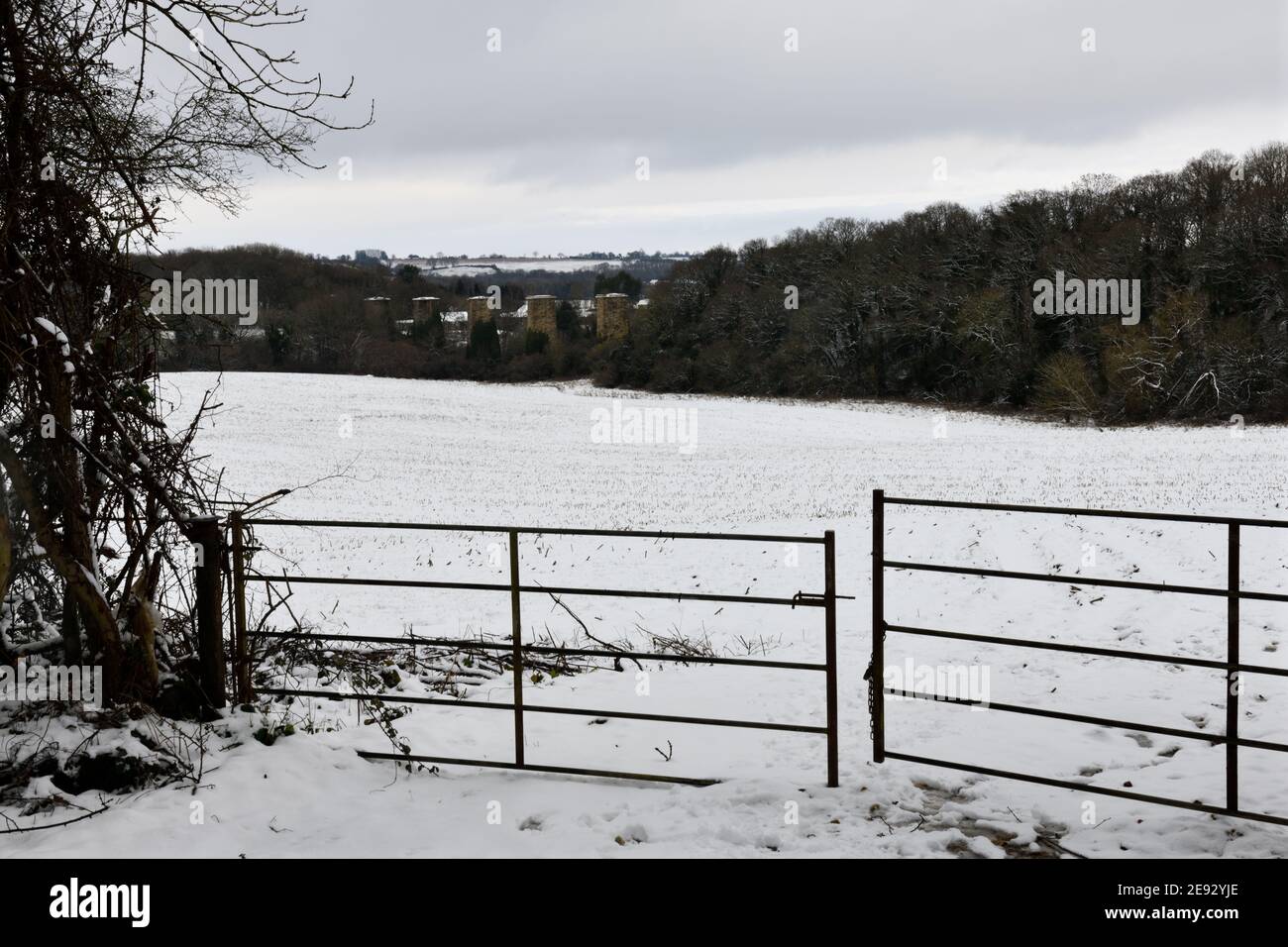 Field leading to Hook Norton Viaduct Stock Photo - Alamy