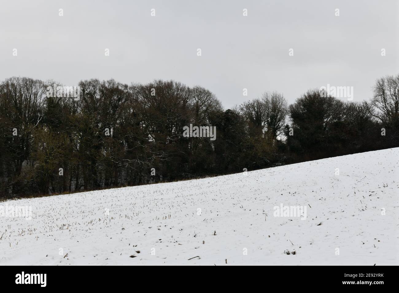 Hook Norton Village with Snowfall Stock Photo - Alamy