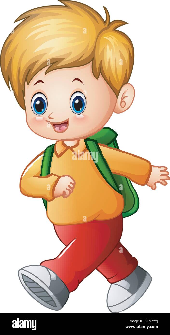 Vector illustration of Cute schoolboy cartoon Stock Vector Image & Art ...