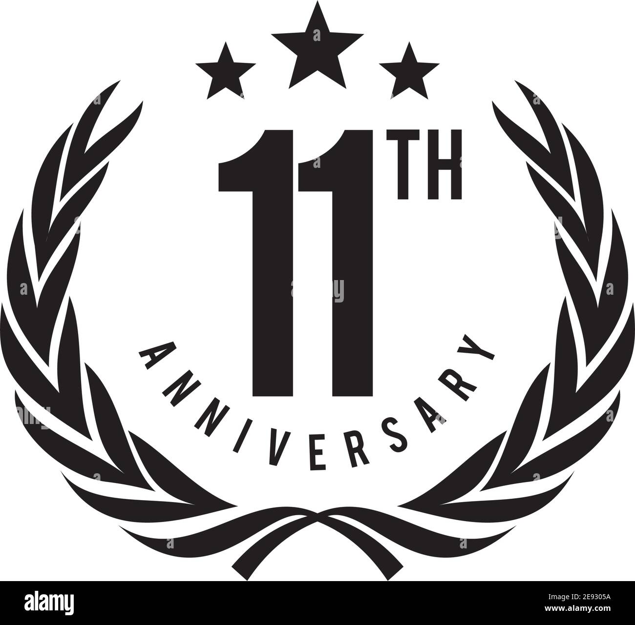 11th Year Anniversary Logo Design Vector Illustration Template Stock 11th Year Anniversary Logo Design Vector Illustration Template Stock