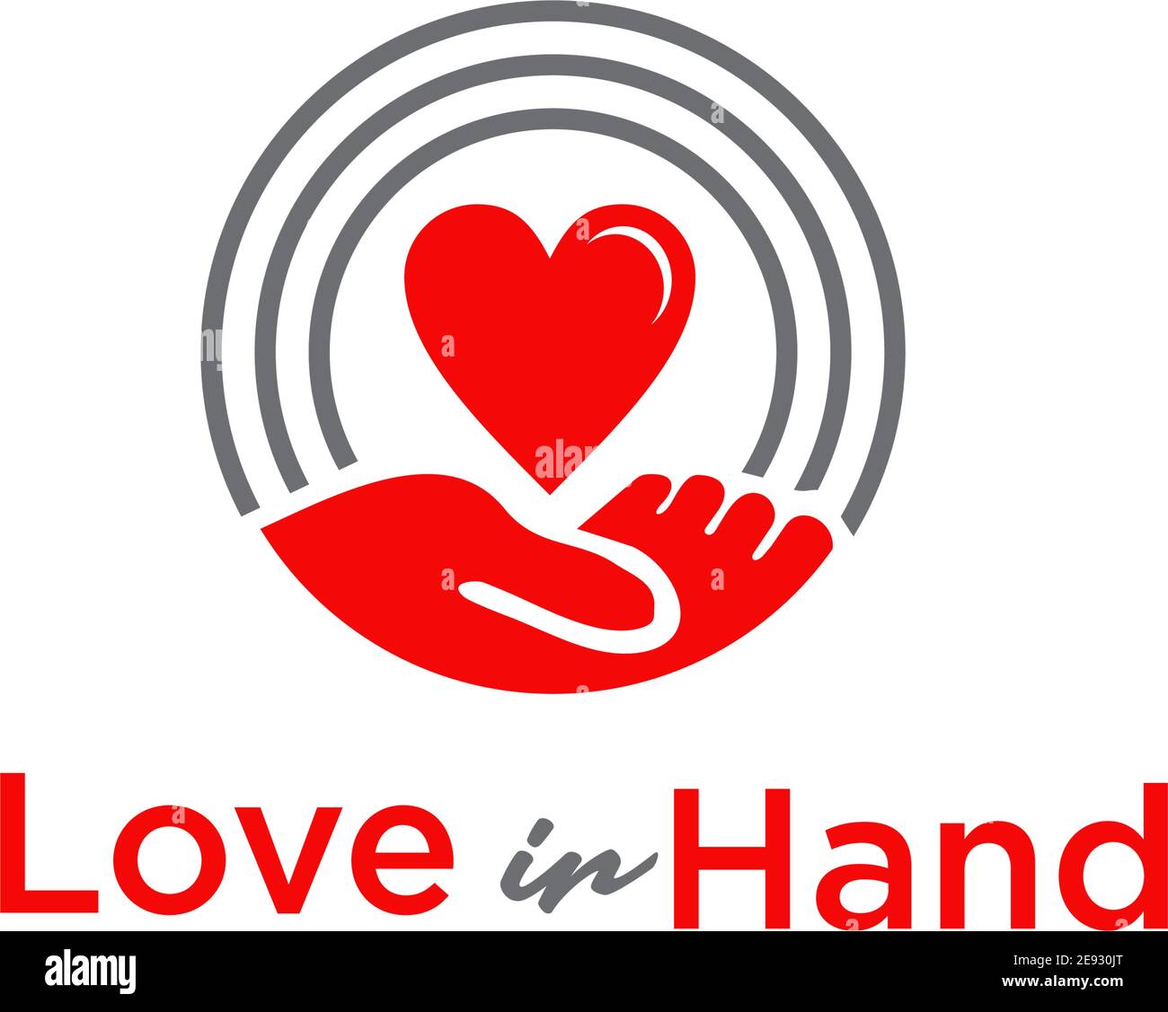 Love in hand logo design vector template illustration Stock Vector ...