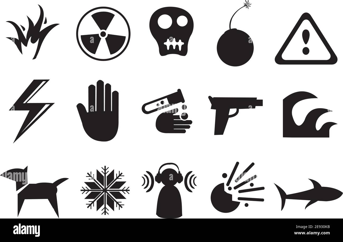 Vector illustration of different icons for "Danger Stock Vector Image ...