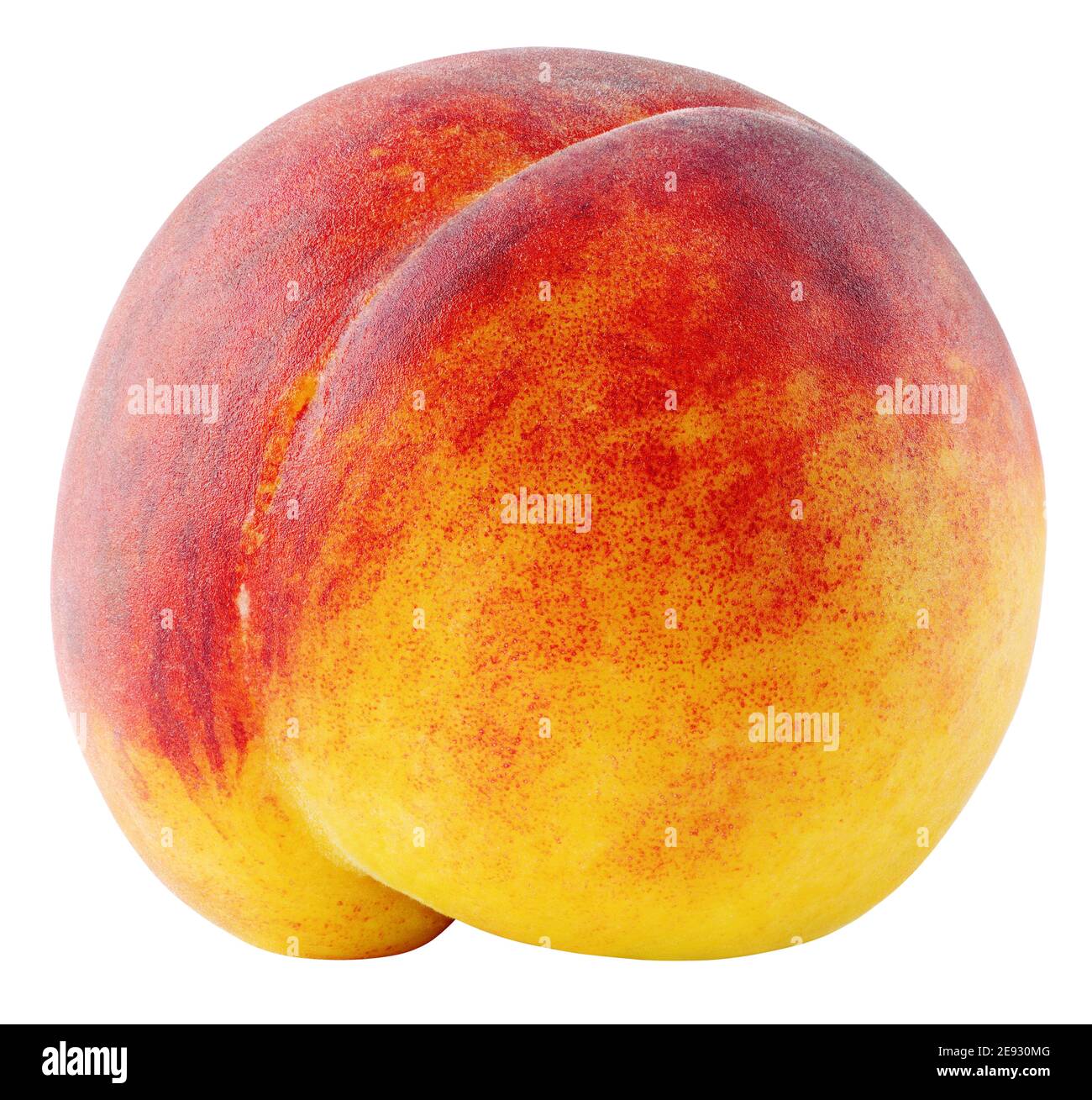 Ripe whole peach fruit isolated on white background with clipping path ...