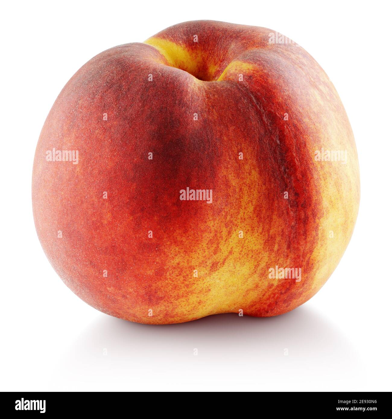 Ripe whole peach fruit isolated on white background with clipping path ...