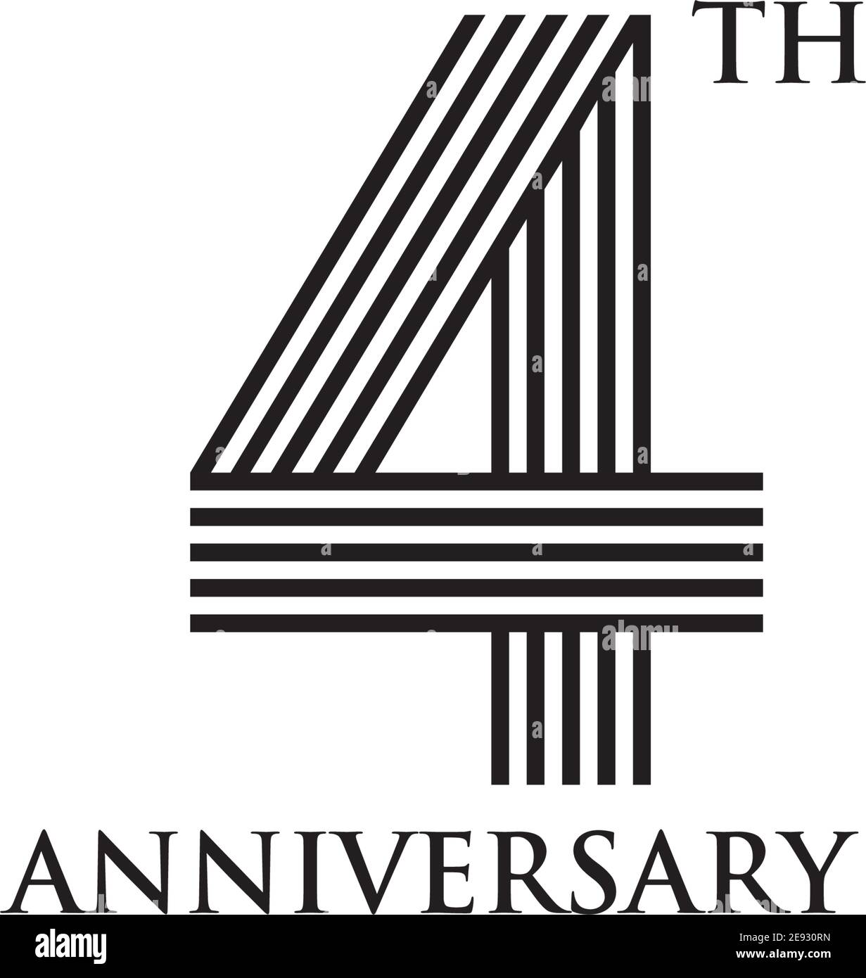 4th year anniversary emblem logo design vector template Stock Vector ...