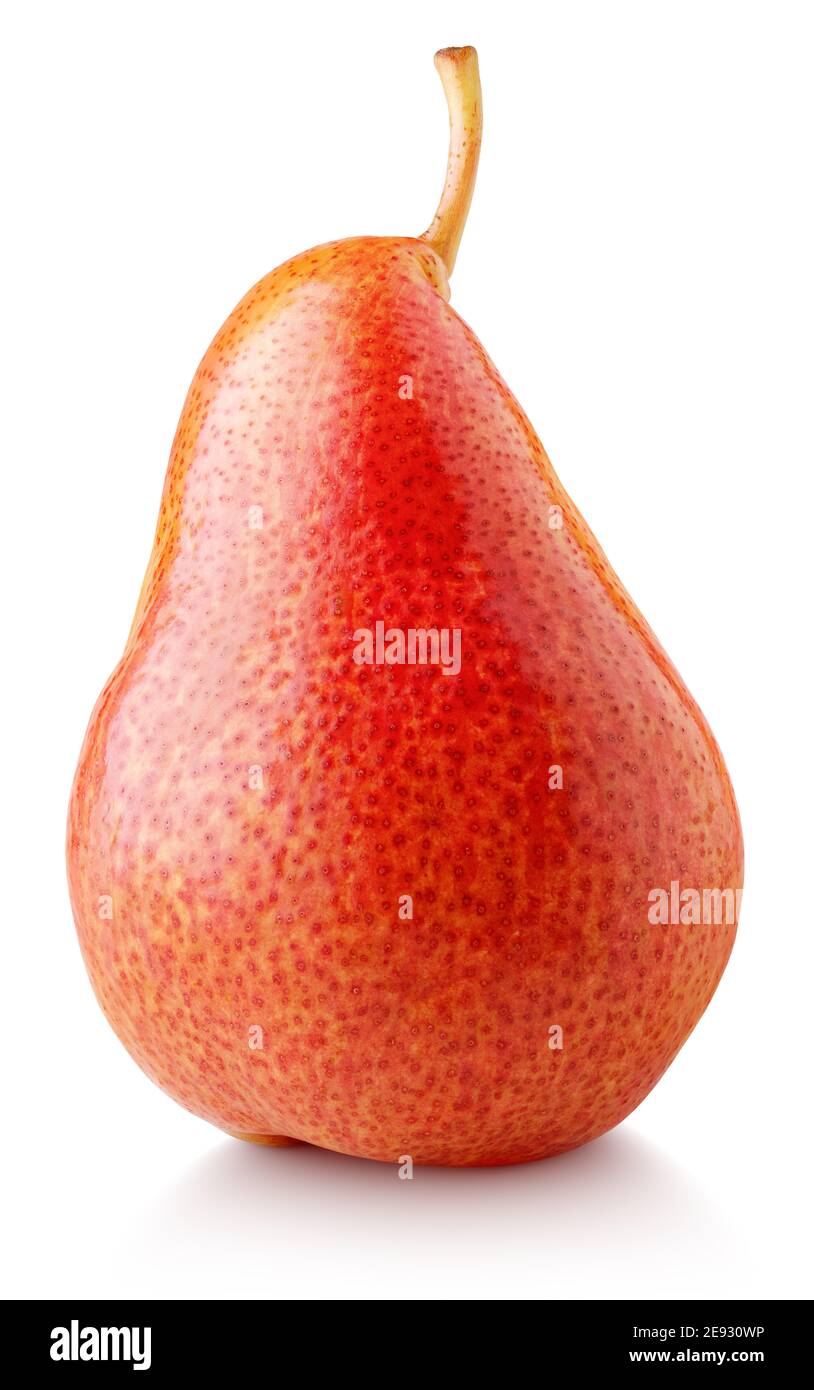 Red pear fruit isolated on white with clipping path. Full depth of ...