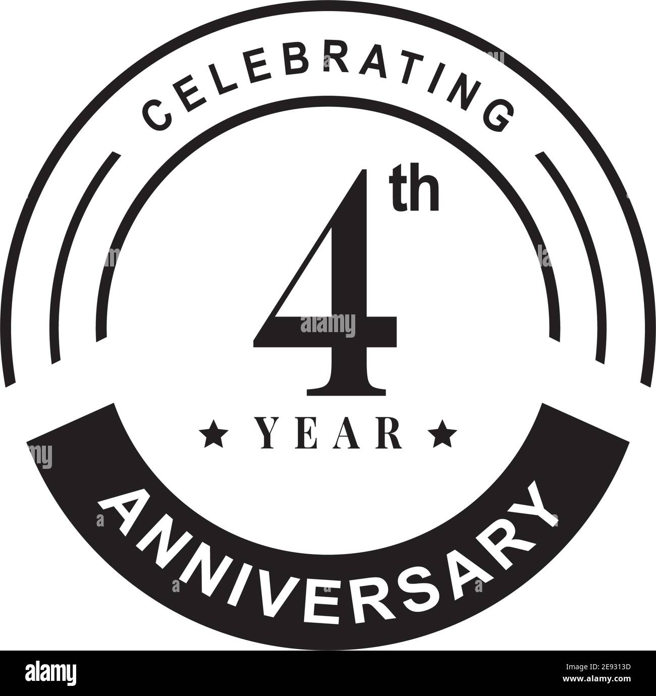 4th year anniversary emblem logo design vector template Stock Vector ...