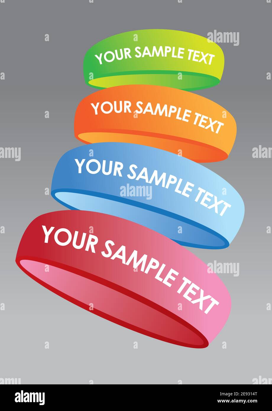 Vector illustration of four colorful bands with copy space. Abstract ...