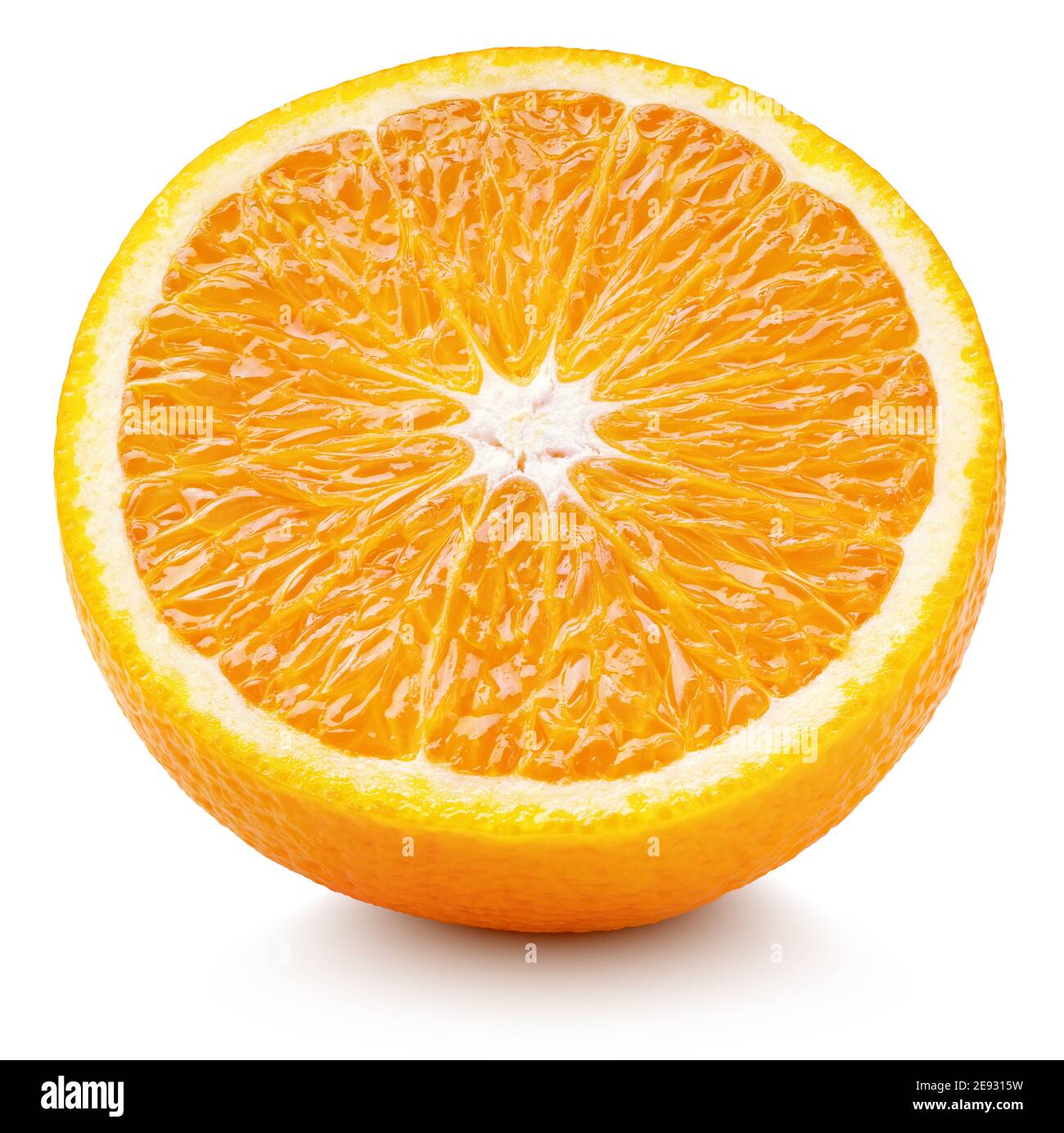 Half of orange citrus fruit isolated on white background. Orange fruit ...