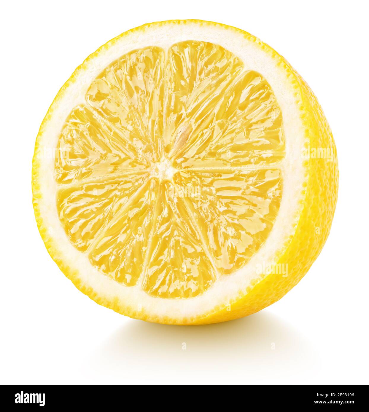 Half of lemon isolated on white background. Yellow lemon citrus fruit ...