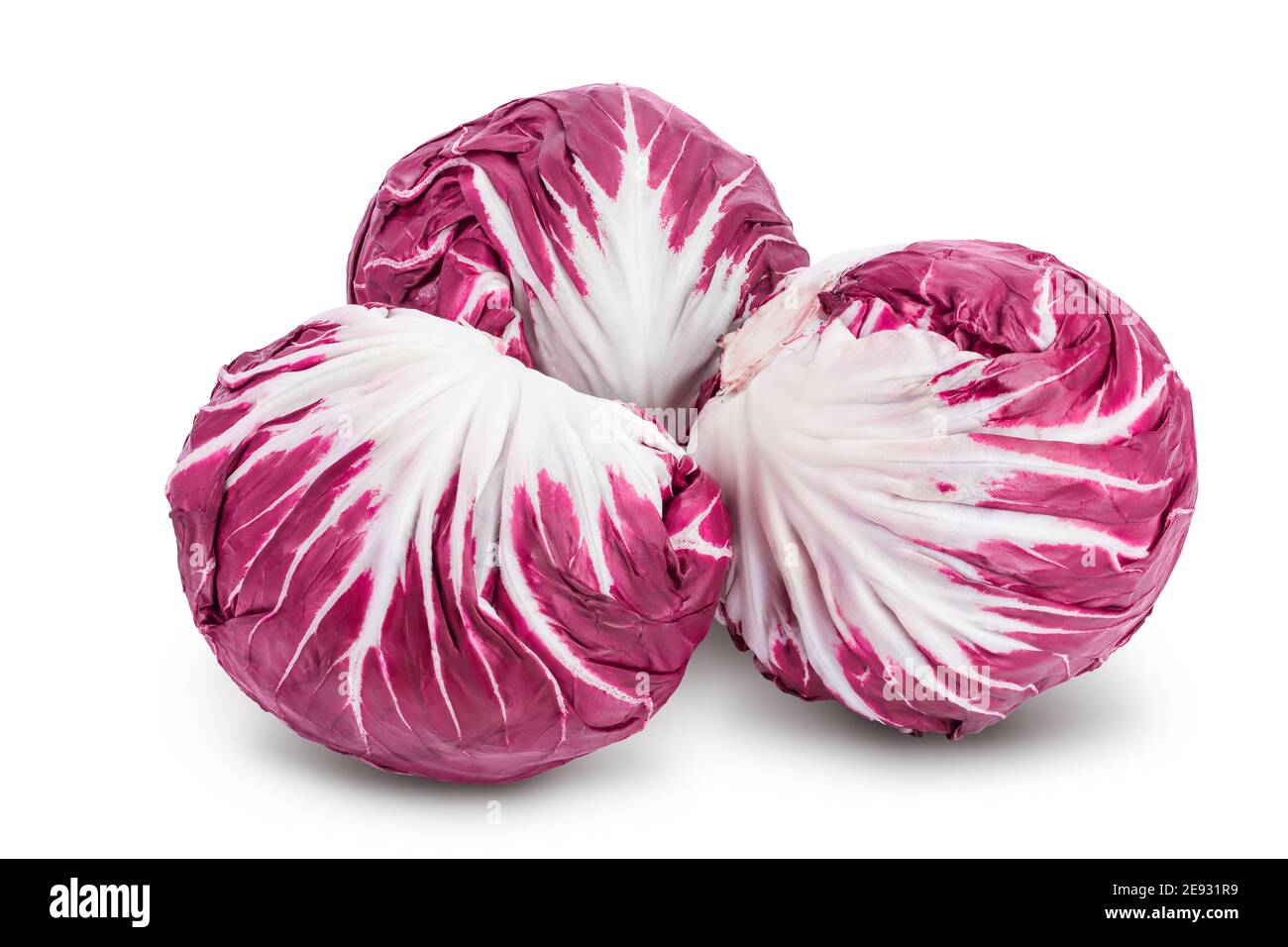 Fresh red radicchio salad isolated on white background with clipping ...