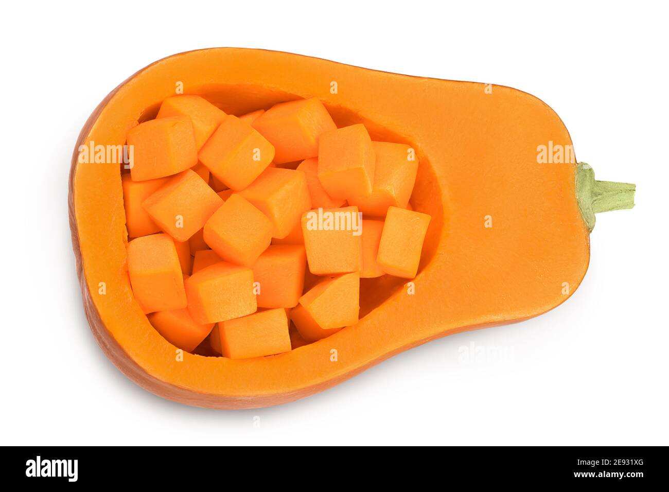 butternut squash half isolated on white background with clipping path ...