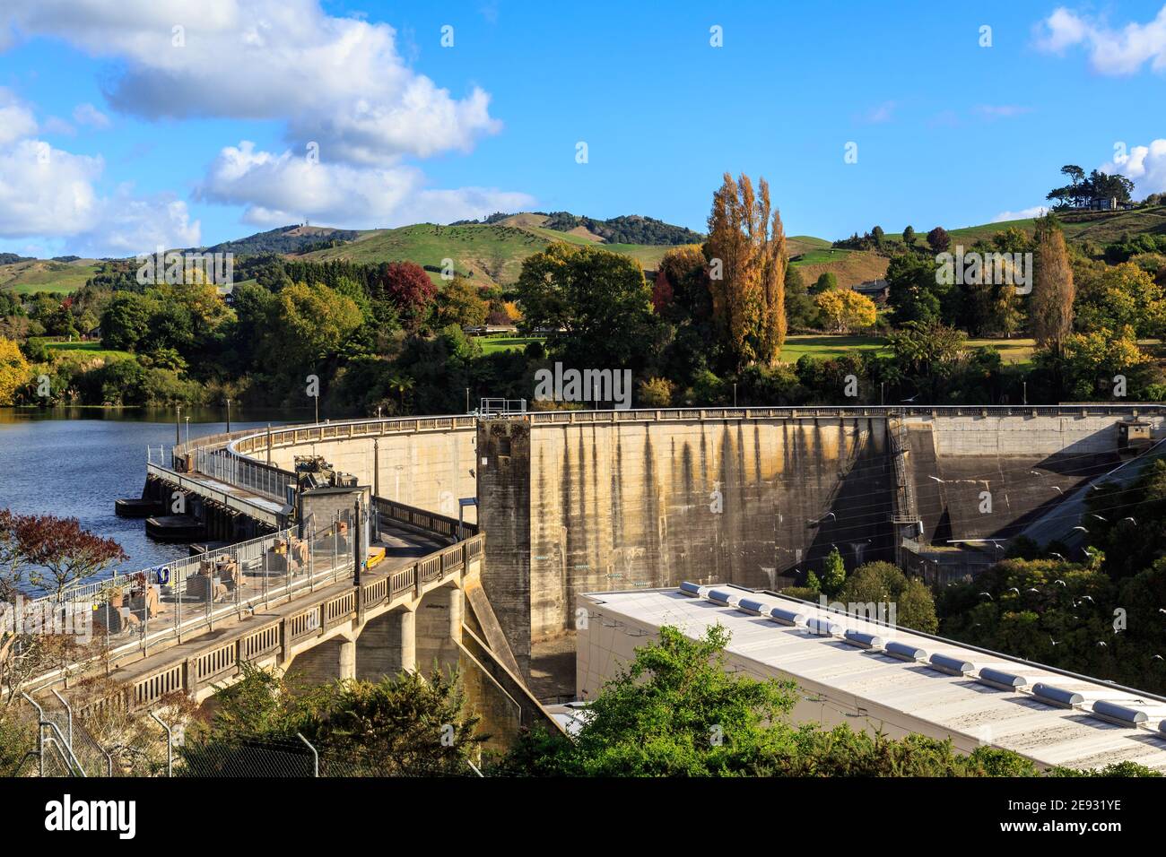 The Karapiro Dam, New Zealand, built in the 1940s to generate ...