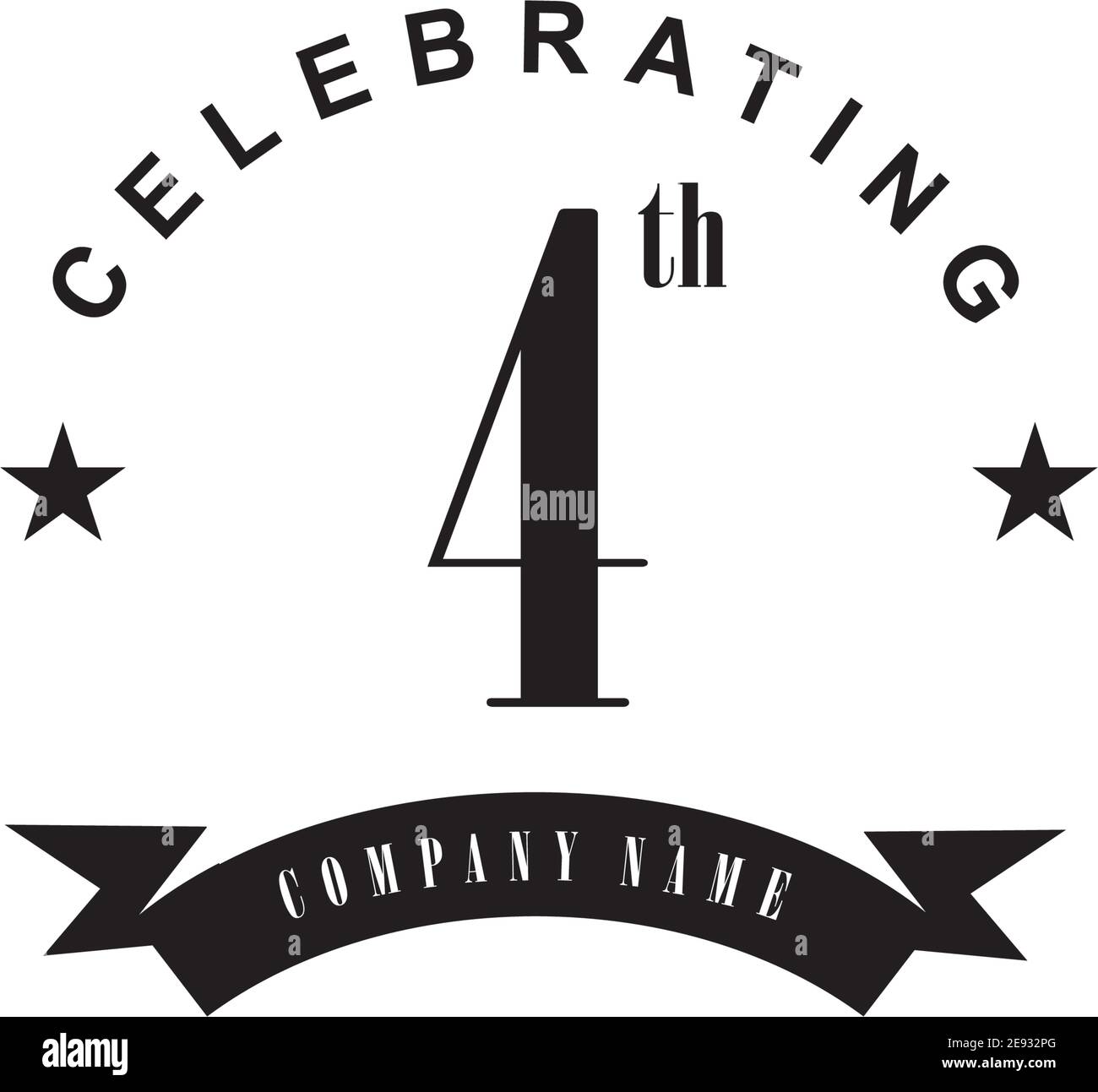 4th year anniversary emblem logo design vector template Stock Vector ...