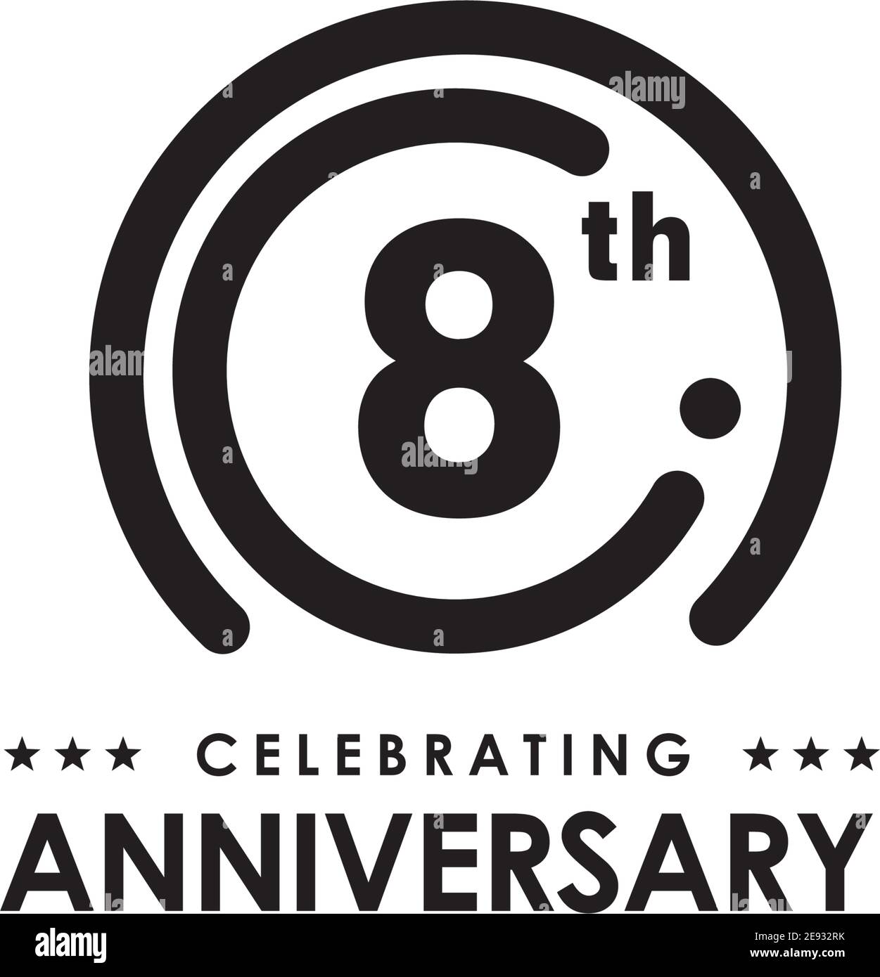8th year celebrating anniversary emblem logo design vector template ...