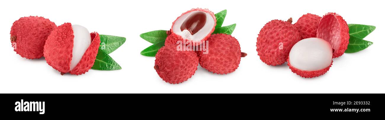 lychee fruit isolated on white background with clipping path and full ...