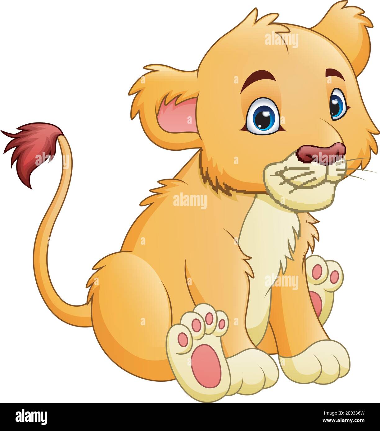 Vector illustration of Cartoon lioness isolated on white background ...
