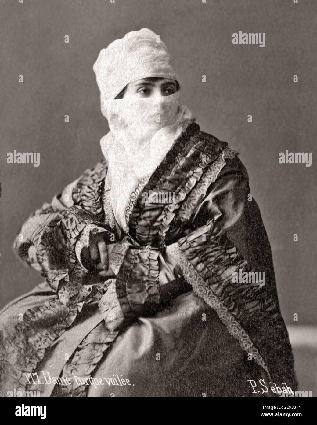 Late 19th century photograph - Veiled Turkish Woman, Turkey Stock Photo ...