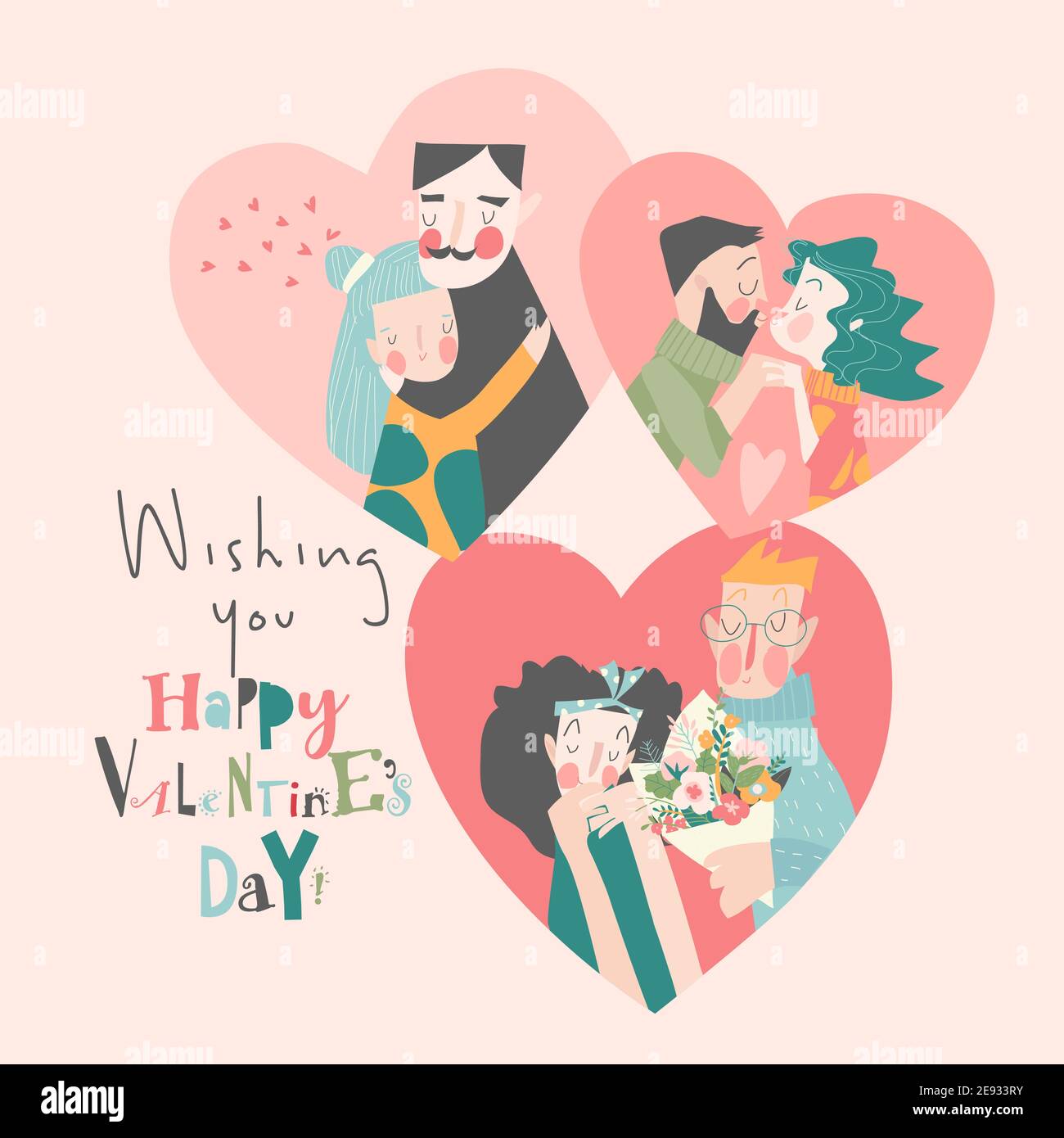 Couple embrace kiss Stock Vector Images - Alamy