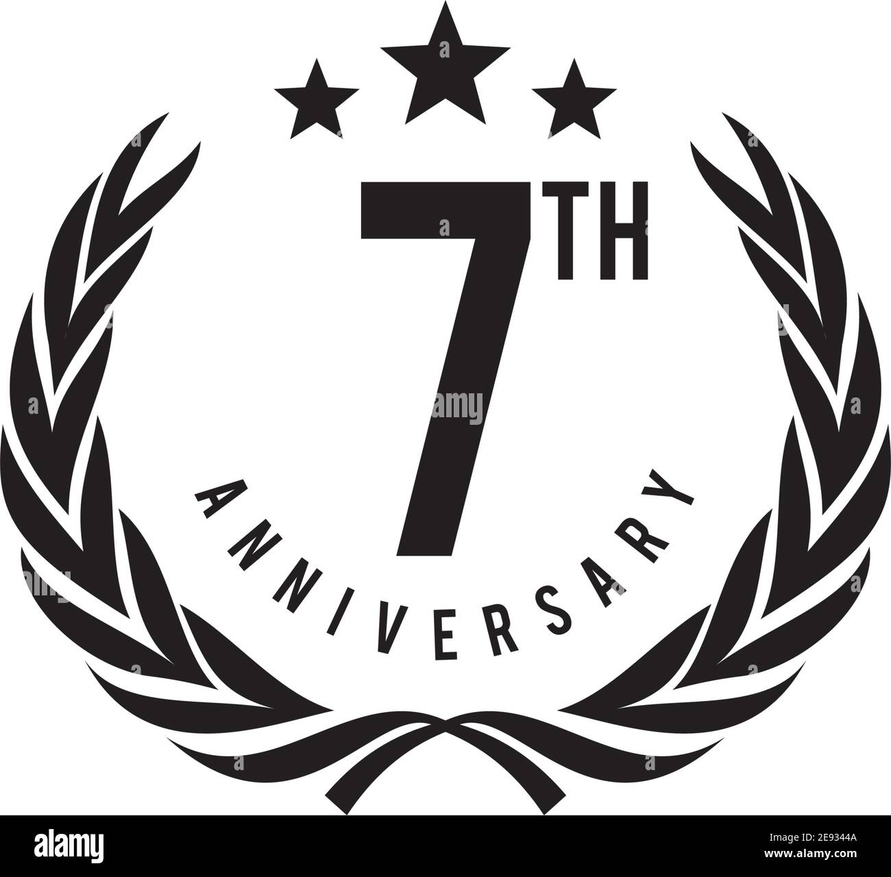 7th year anniversary emblem logo design illustration vector template ...