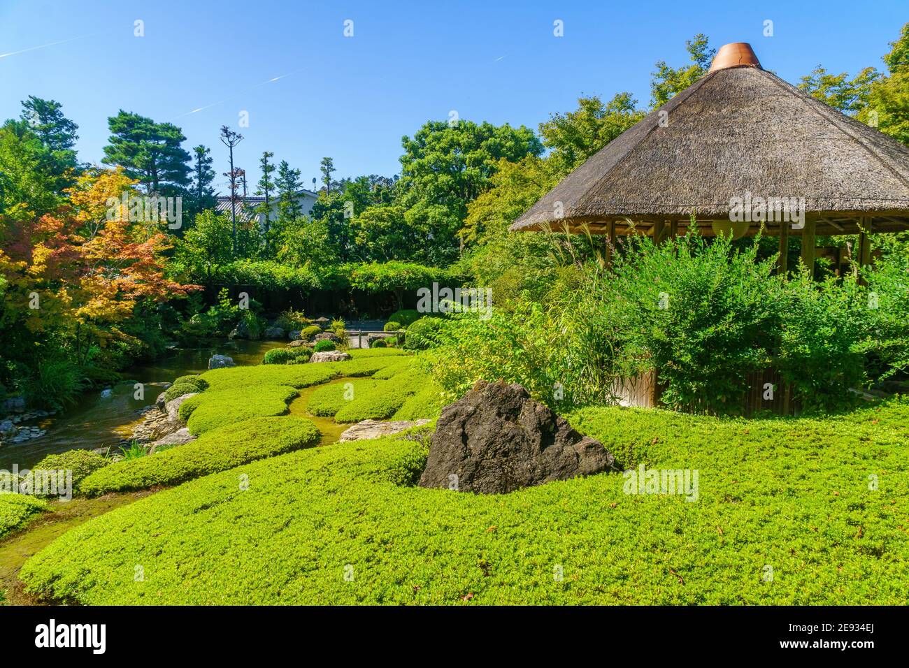 View of the Yoko-en (pond garden) of the Taizo-in Temple, in Kyoto ...