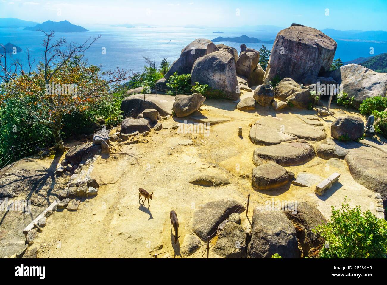 View of the top of Mount Misen, in Miyajima (Itsukushima) Island, Japan ...