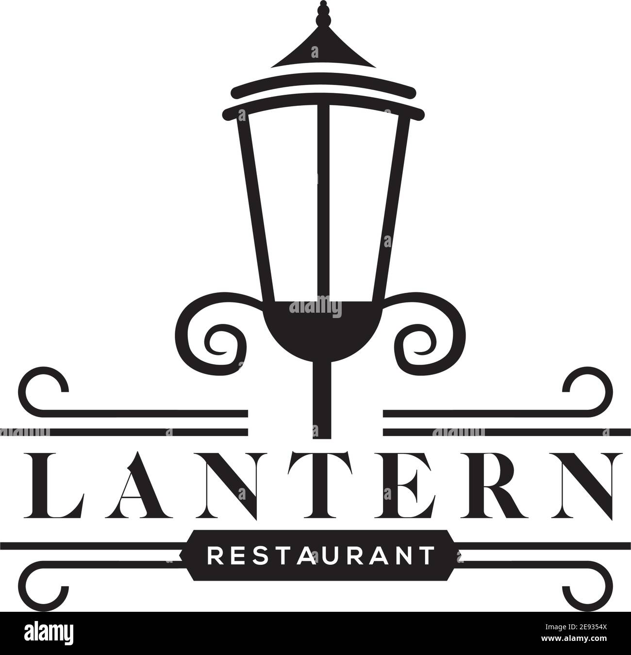 Lantern restaurant logo design vector template illustration Stock ...