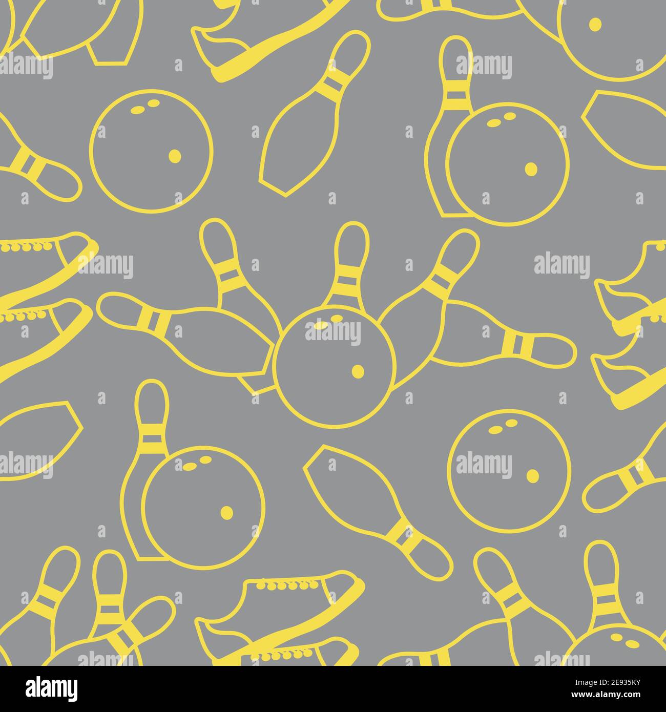 Seamless pattern with bowling shoes, pins and bowls. Sports theme ...