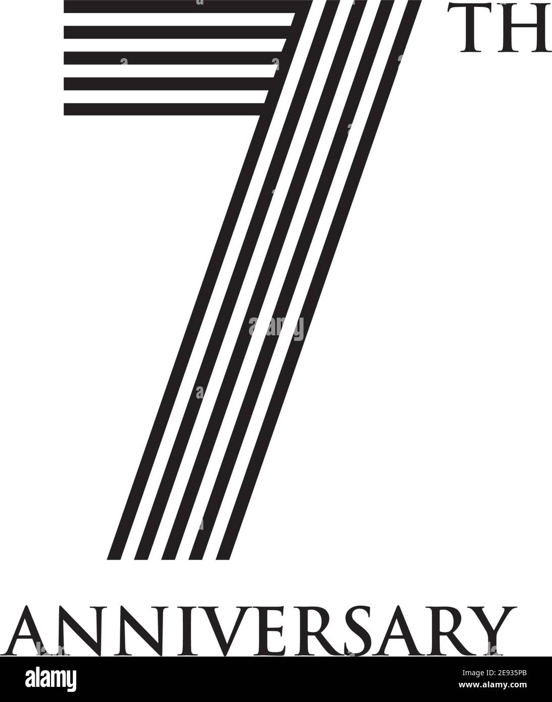 7th year anniversary emblem logo design illustration vector template ...