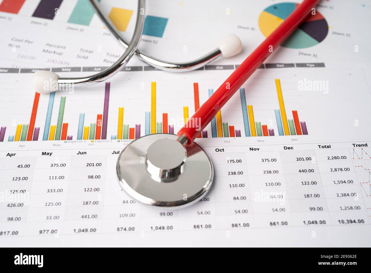 Stethoscope on graphs paper Stock Photo - Alamy