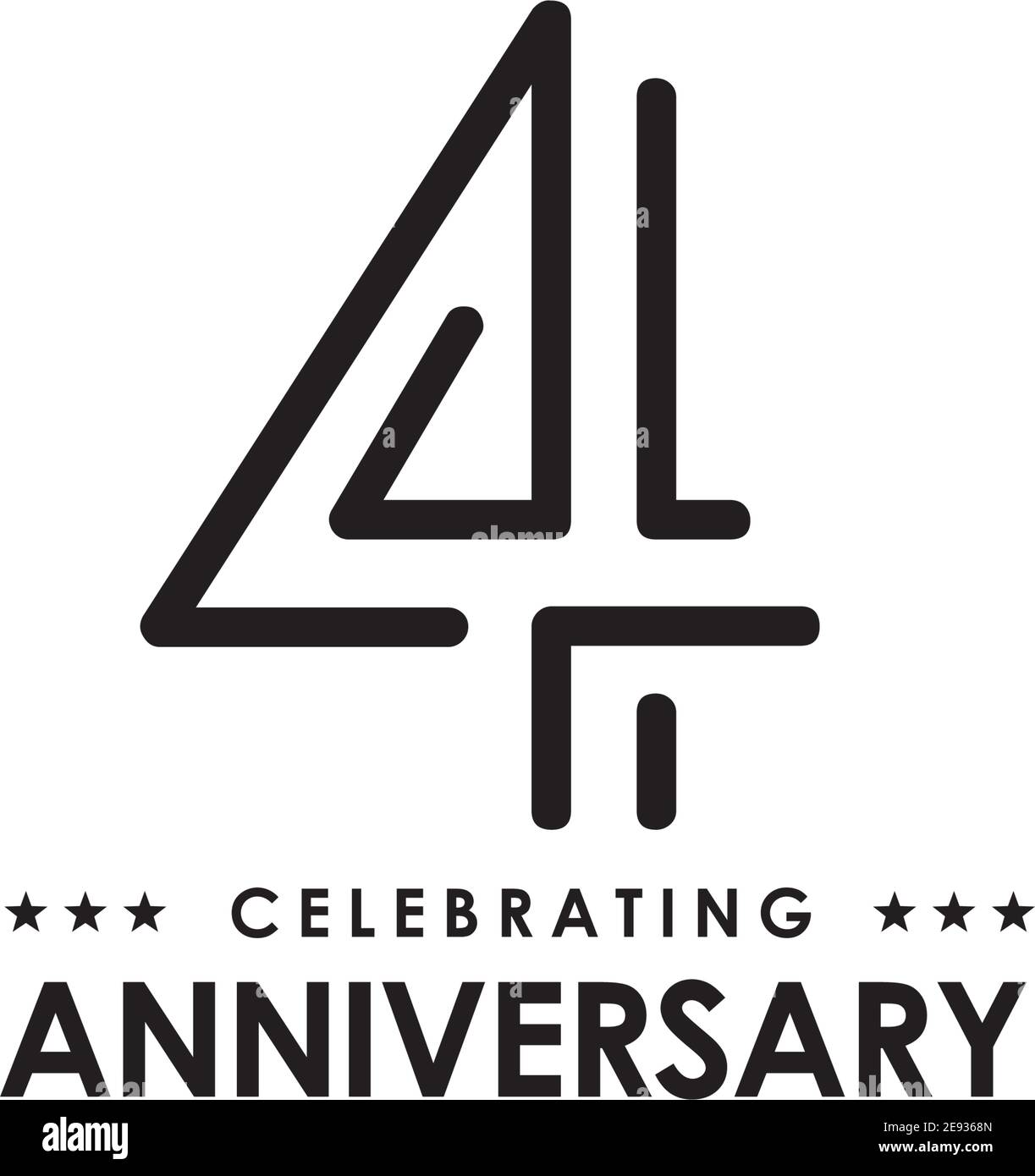 4th year anniversary emblem logo design vector template Stock Vector ...