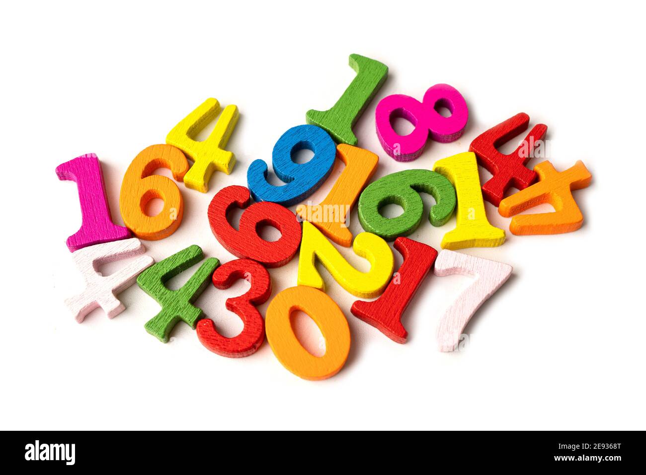 Math Number colorful on white background, education study mathematics ...