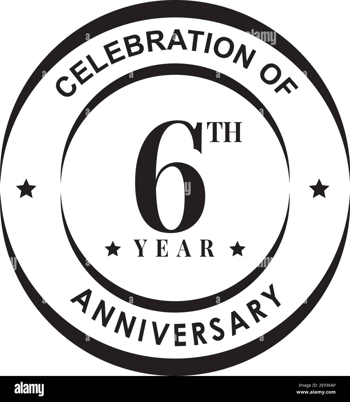 6th year celebration anniversary emblem logo design vector template ...