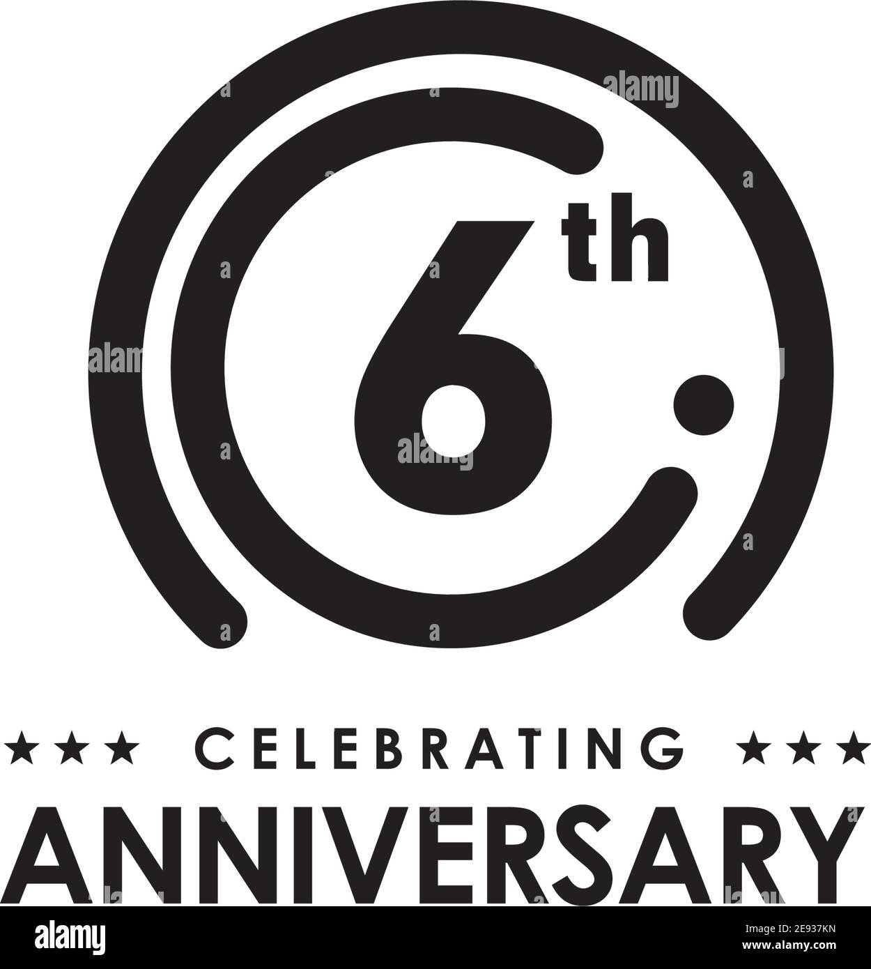 6th year celebration anniversary emblem logo design vector template ...
