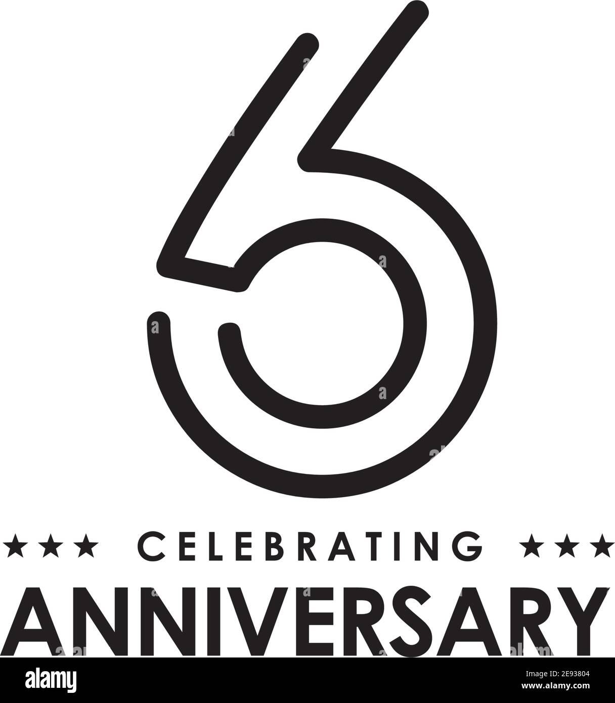 6th year celebration anniversary emblem logo design vector template ...