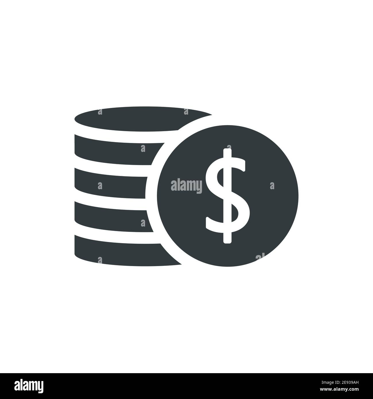 Coin stack icon. Money dollar symbol. Busines pay concept. Vector ...