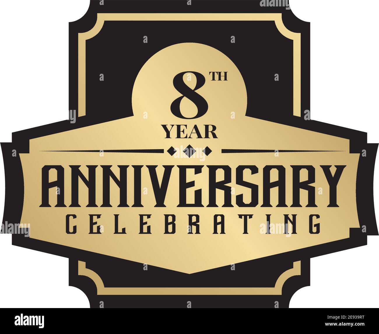 8th year celebrating anniversary emblem logo design vector template ...