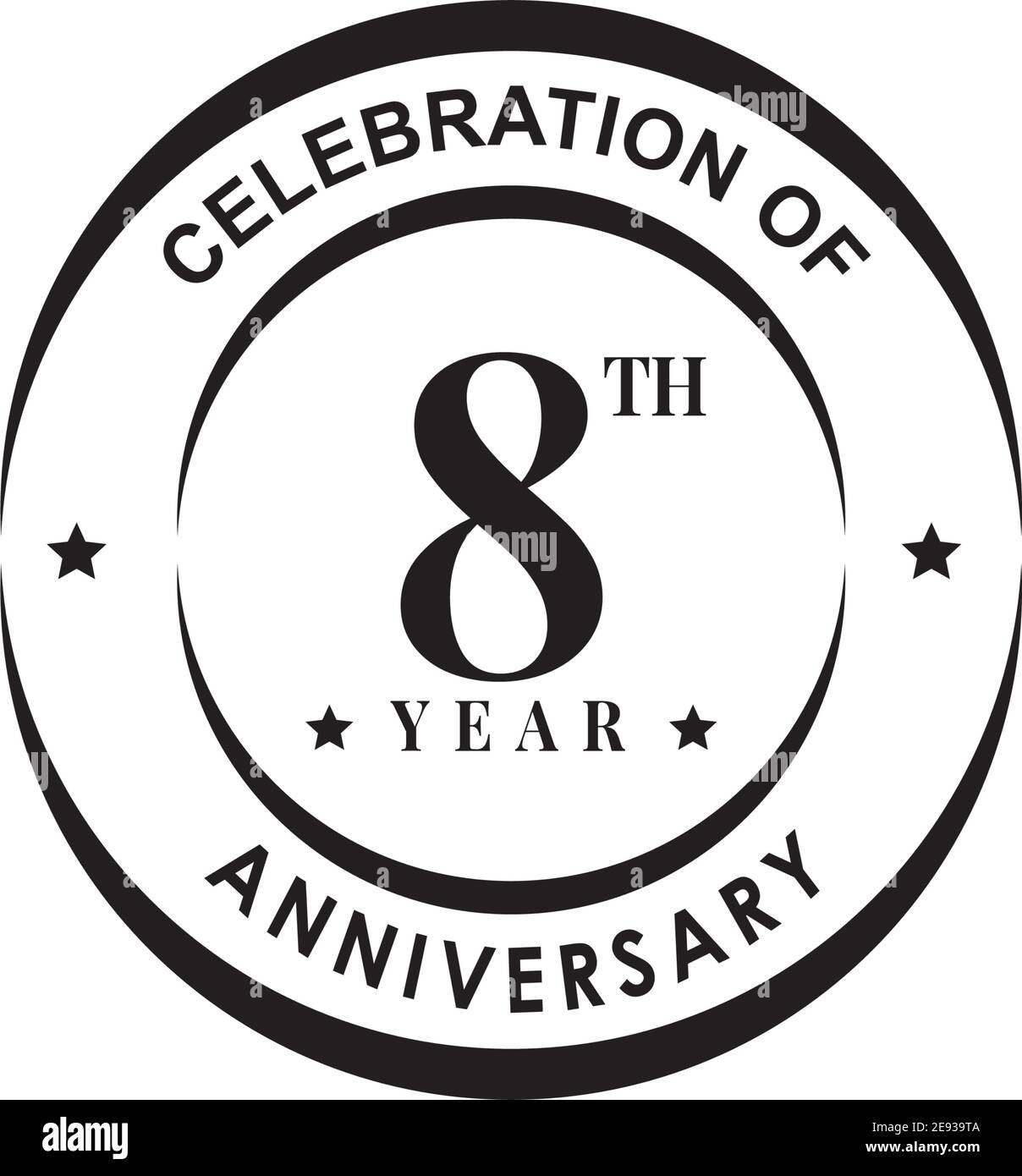 8th year celebrating anniversary emblem logo design vector template ...