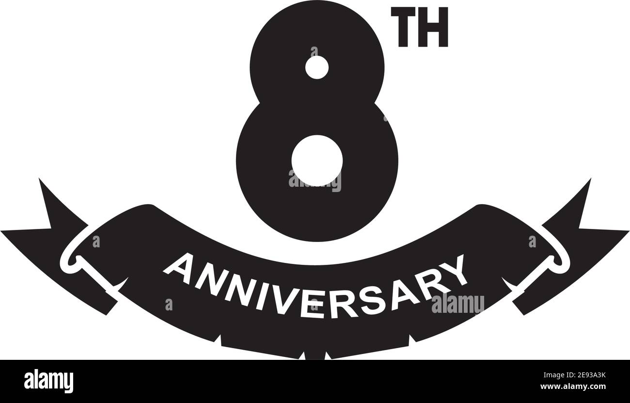 8th year celebrating anniversary emblem logo design vector template ...