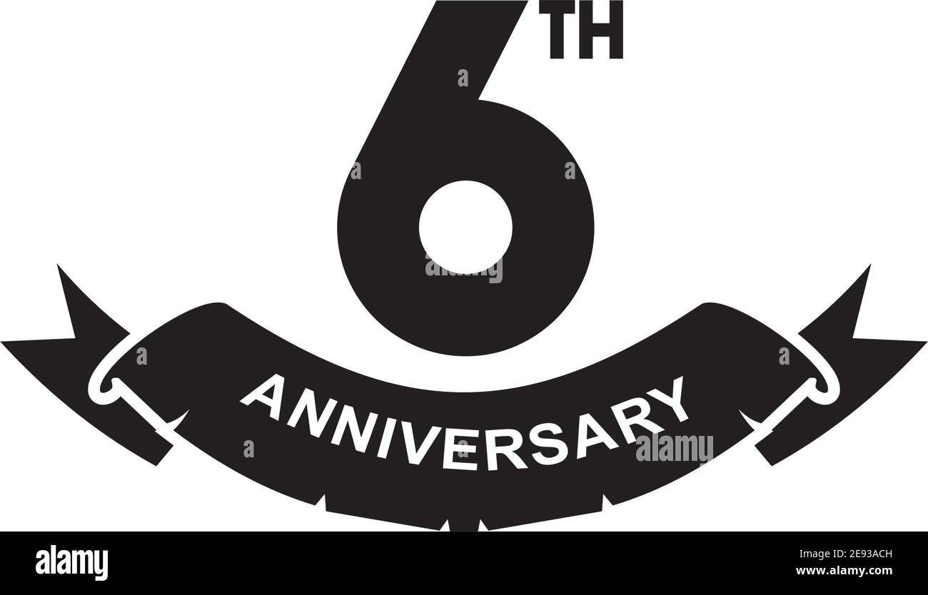 6th year celebration anniversary emblem logo design vector template ...