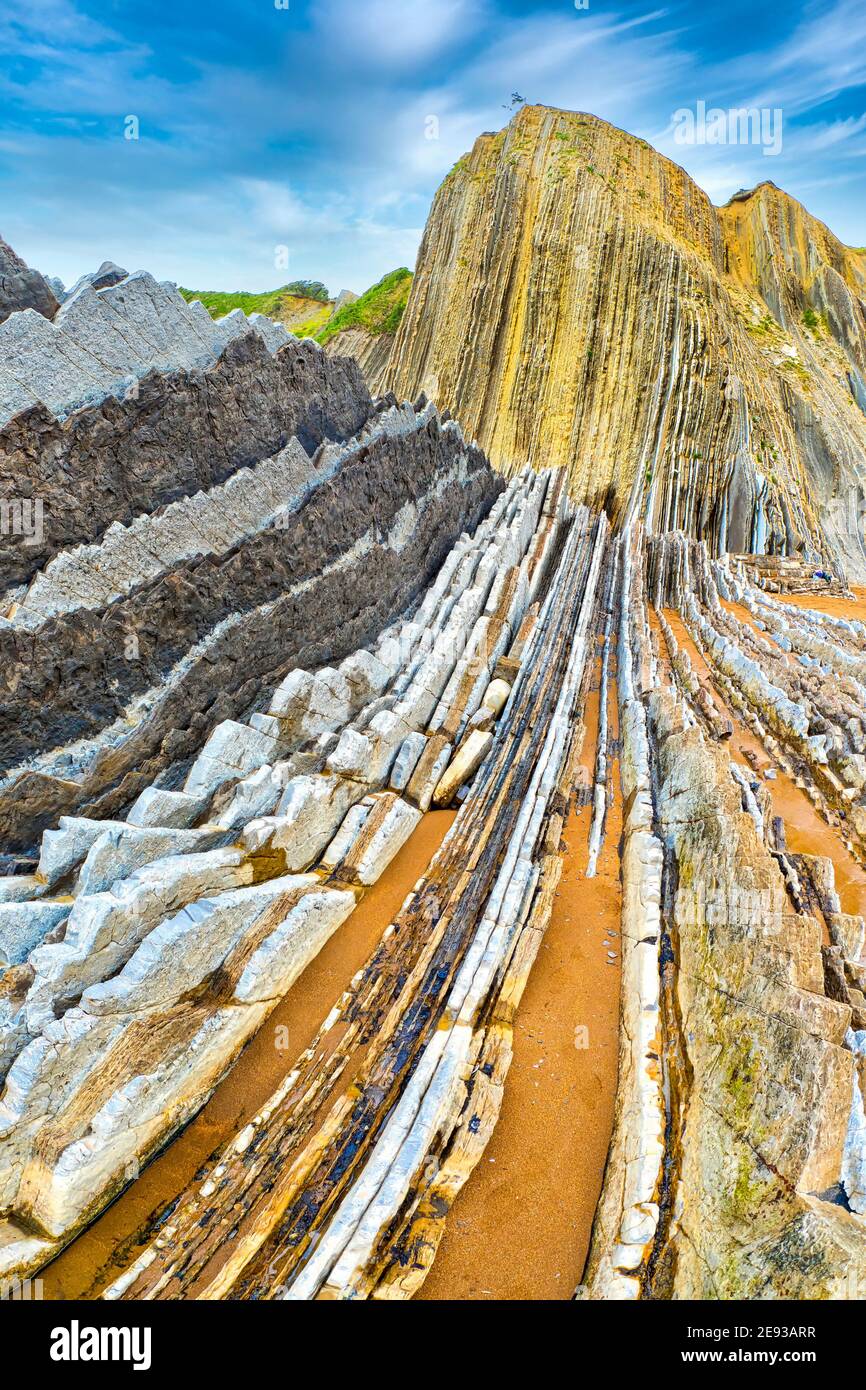 Steeply-tilted Layers of Flysch, Flysch Cliffs, Basque Coast UNESCO ...