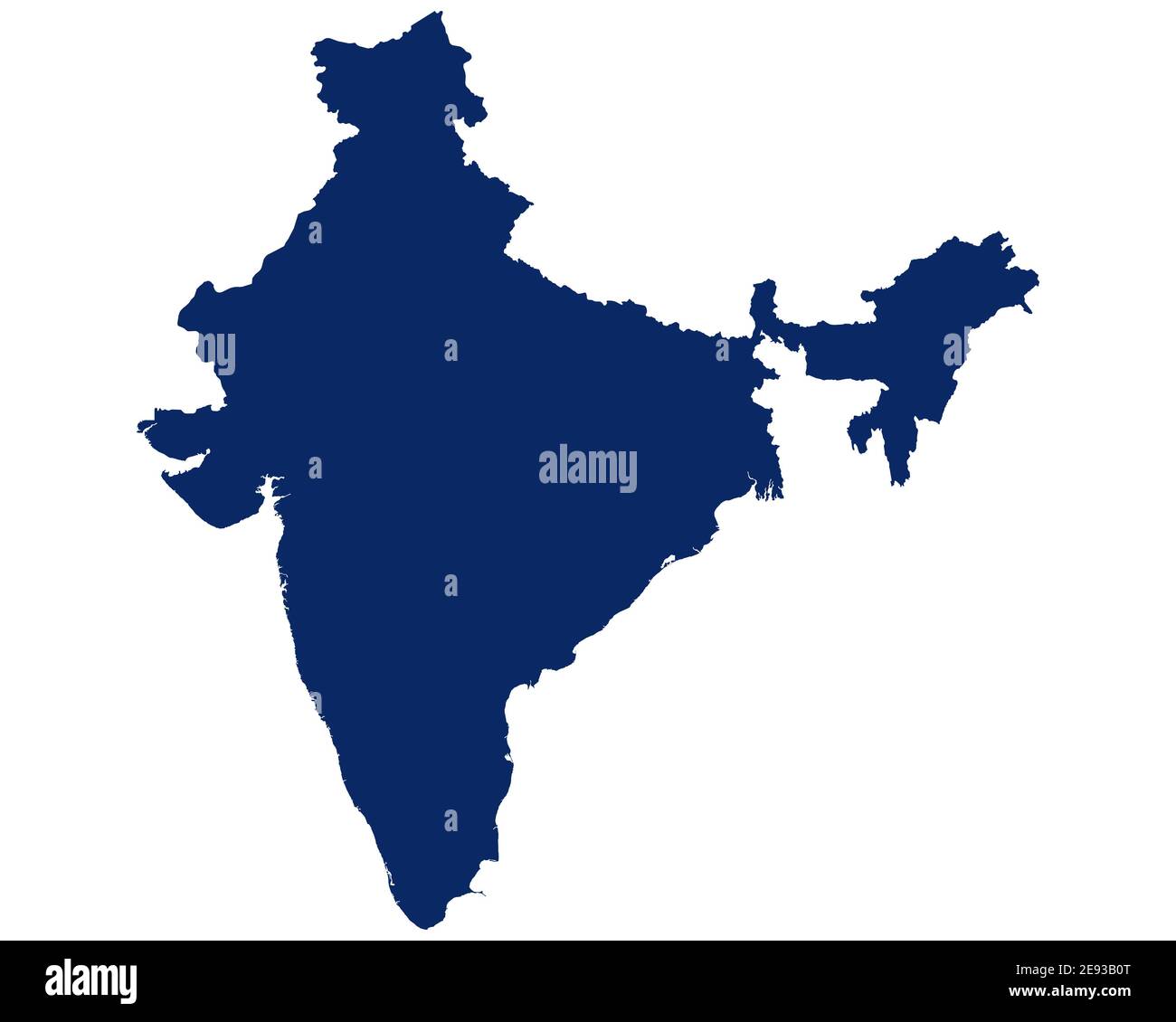 Map of India in blue colour Stock Photo - Alamy