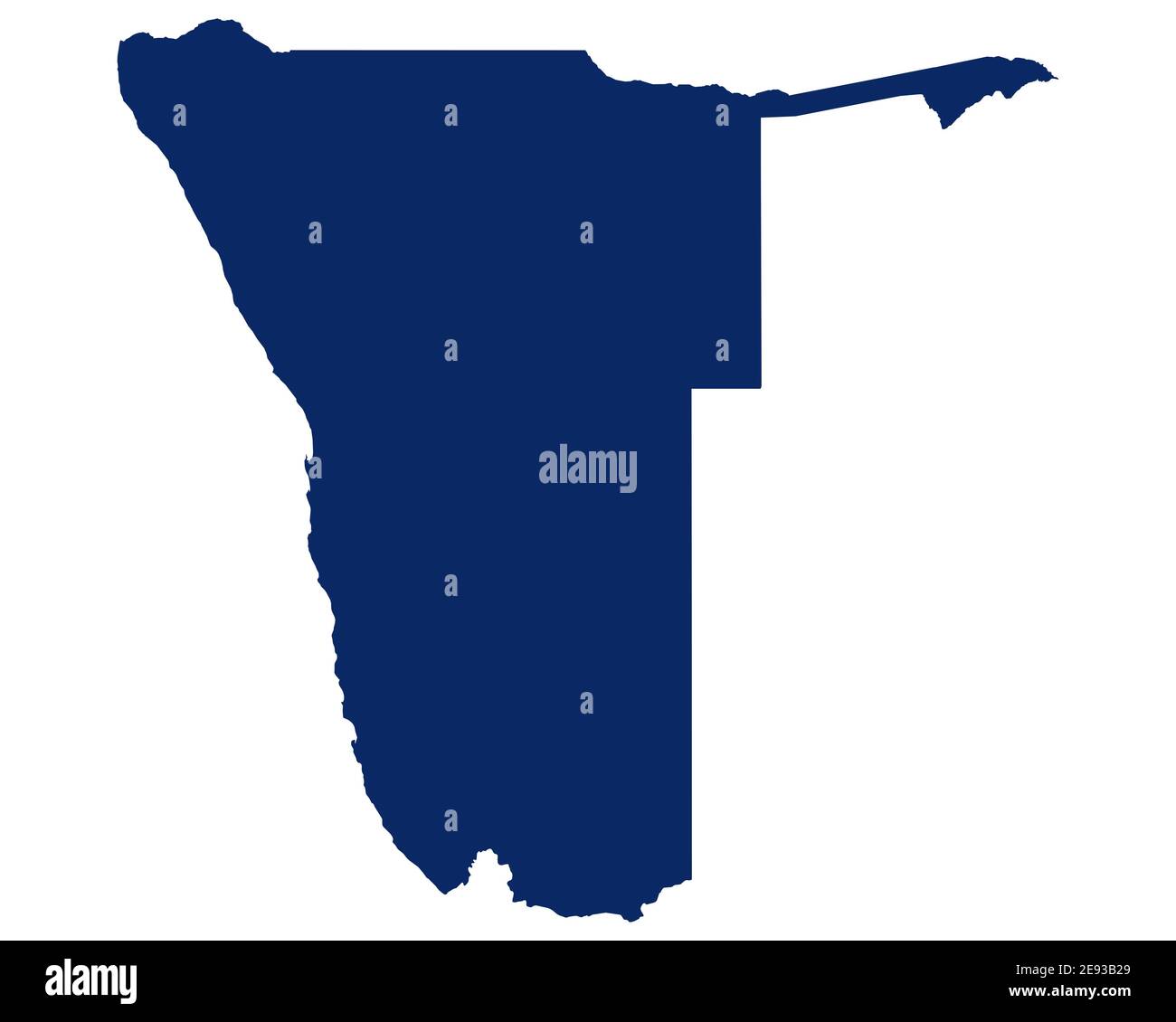 Map of Namibia in blue colour Stock Photo - Alamy